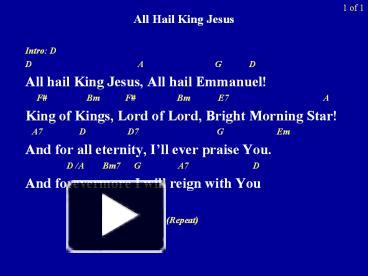 All Hail King Jesus presentation | free to view