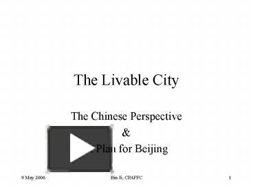 The Livable City presentation | free to view