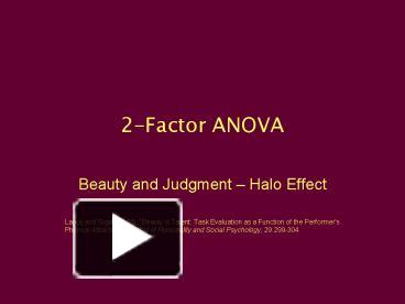 PPT – 2Factor ANOVA PowerPoint presentation | free to download - id ...