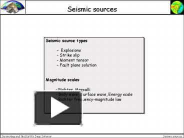 Seismic sources presentation | free to download