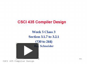 CSCI 435 Compiler Design presentation | free to view