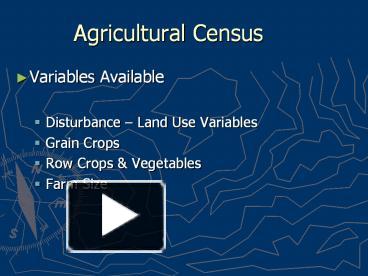 Agricultural Census presentation | free to view