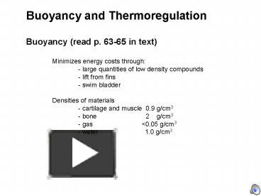 Buoyancy and Thermoregulation presentation | free to view