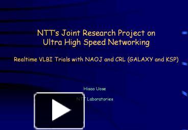 NTT presentation | free to view