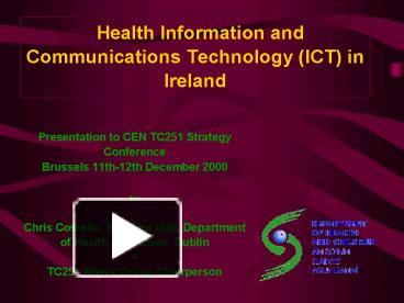 PPT – Health Information and Communications Technology ICT in Ireland ...