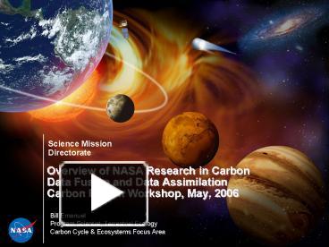 PPT – Overview of NASA Research in Carbon Data Fusion and Data ...