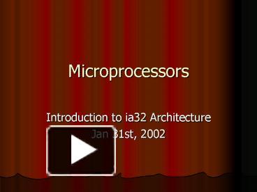 Microprocessors presentation | free to download