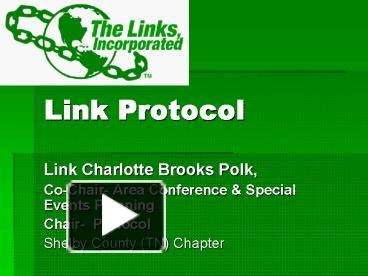 PPT – Link Protocol PowerPoint presentation | free to view - id: 1f3227 ...
