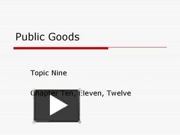 Public Goods presentation | free to view