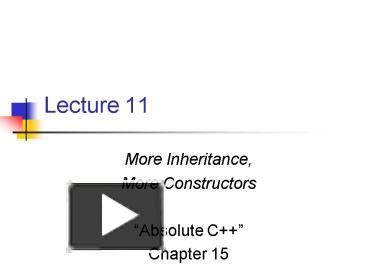 PPT – More Inheritance, PowerPoint presentation | free to download - id ...