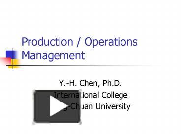 PPT – Production Operations Management PowerPoint presentation | free ...