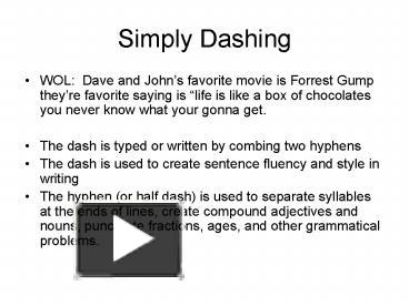 Simply Dashing presentation | free to view
