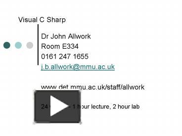 PPT – Visual C Sharp PowerPoint presentation | free to view - id ...