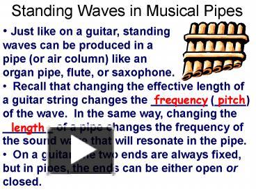 Standing Waves in Musical Pipes presentation | free to view