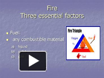 Fire Three essential factors presentation | free to view
