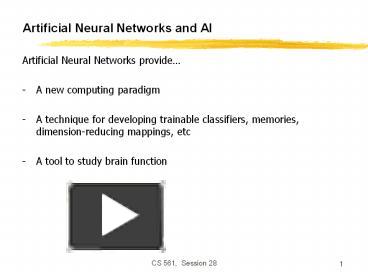 Artificial Neural Networks and AI presentation | free to download