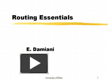 Routing Essentials presentation | free to view