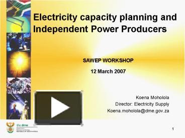Electricity capacity planning and Independent Power Producers ...