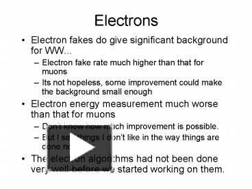 PPT – Electrons PowerPoint presentation | free to view - id: 1f4aa4-ODRkZ