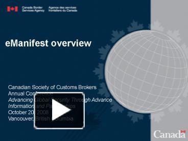 PPT – eManifest overview PowerPoint presentation | free to view - id ...