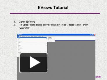EViews Tutorial presentation | free to view