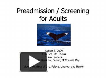 PPT – Preadmission Screening for Adults PowerPoint presentation | free ...