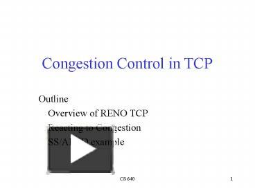 PPT – Congestion Control in TCP PowerPoint presentation | free to ...