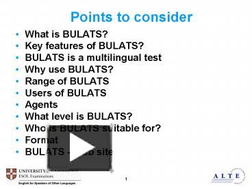 Points to consider presentation | free to view