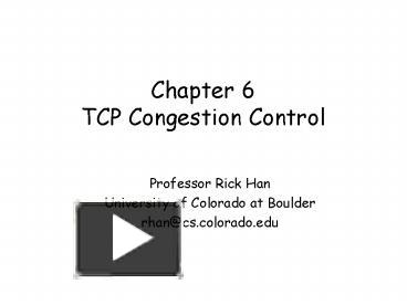 PPT – Chapter 6 TCP Congestion Control PowerPoint presentation | free ...