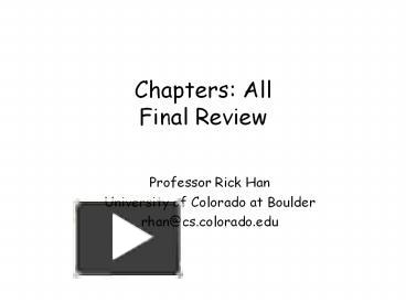 PPT – Chapters: All Final Review PowerPoint presentation | free to ...
