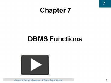 DBMS Functions presentation | free to view