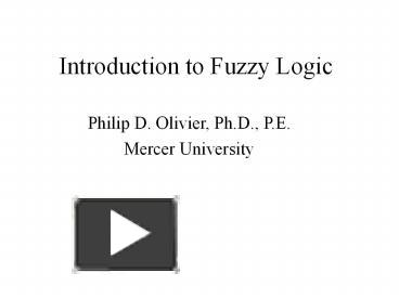 Introduction to Fuzzy Logic presentation | free to download
