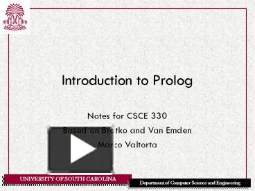 Introduction to Prolog presentation | free to download
