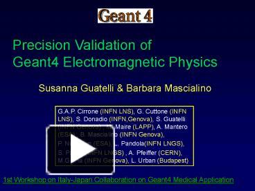 PPT – Seminario Geant4 INFN PowerPoint presentation | free to download ...