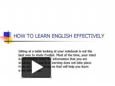 HOW TO LEARN ENGLISH EFFECTIVELY presentation | free to view