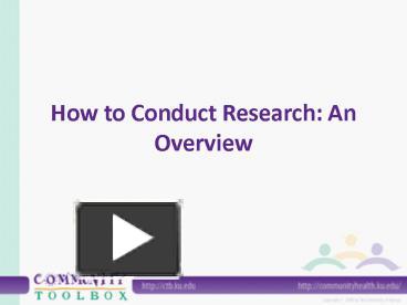PPT – How to Conduct Research: An Overview PowerPoint presentation ...
