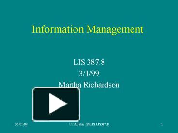 PPT – Information Management PowerPoint presentation | free to view ...