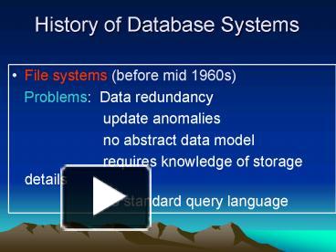 PPT – History of Database Systems PowerPoint presentation | free to ...
