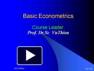 Basic Econometrics presentation | free to view