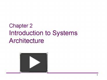 PPT – Chapter 2 Introduction to Systems Architecture PowerPoint ...