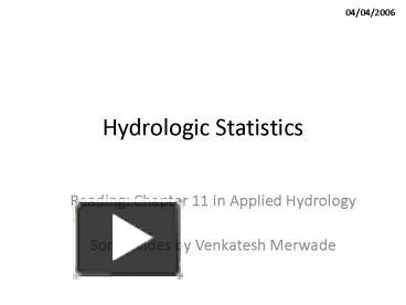 Hydrologic Statistics presentation | free to download