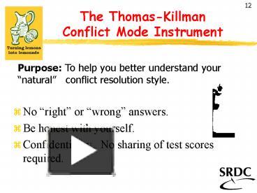 The ThomasKillman Conflict Mode Instrument presentation | free to view