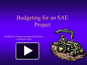 PPT – Budgeting for an SAE Project PowerPoint presentation | free to ...