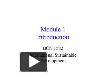 PPT – Module 1 Introduction PowerPoint presentation | free to view - id ...