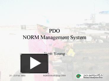 PDO NORM Management System presentation | free to view