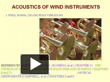 PPT – ACOUSTICS OF WIND INSTRUMENTS PowerPoint presentation | free to ...