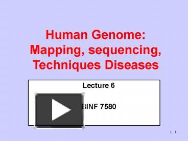 PPT – Human Genome: Mapping, sequencing, Techniques Diseases PowerPoint ...