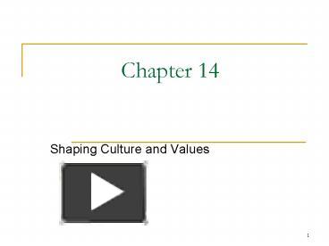 Shaping Culture and Values presentation | free to view