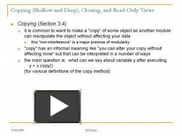PPT – Copying Shallow and Deep, Cloning, and ReadOnly Views PowerPoint ...