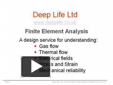 Finite Element Analysis presentation | free to view